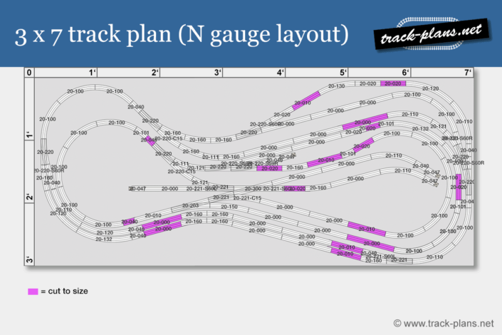3 x 7 track plan for a delicious N scale layout!